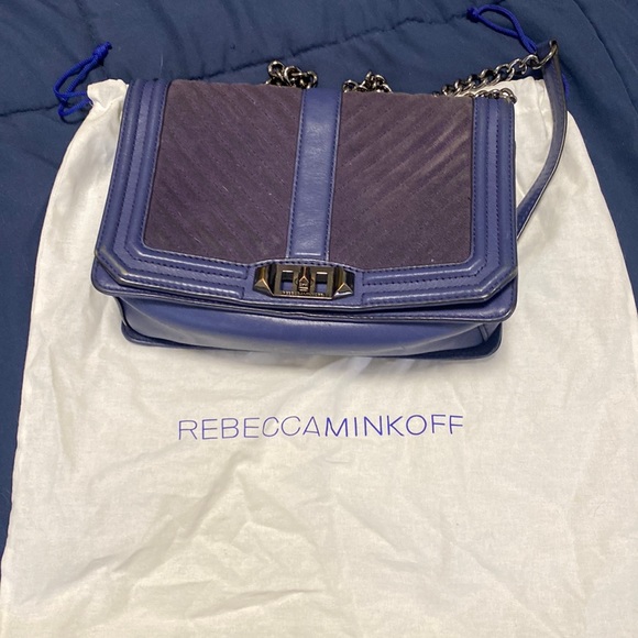 Rebecca Minkoff | Bags | Rebecca Minkoff Blue Chevron Quilted Crossbody ...